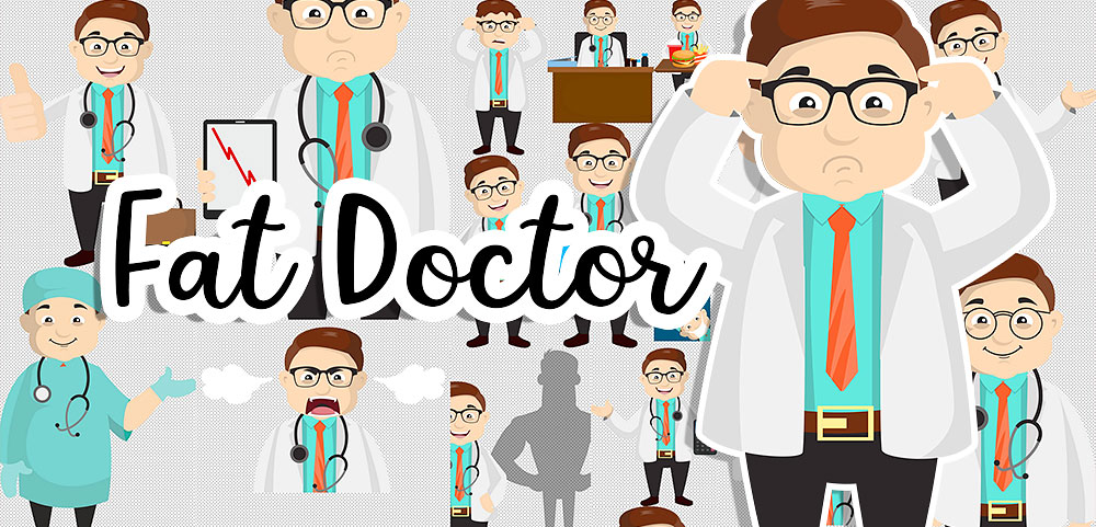 Fat Doctor Flat Cartoons - The Toon Company